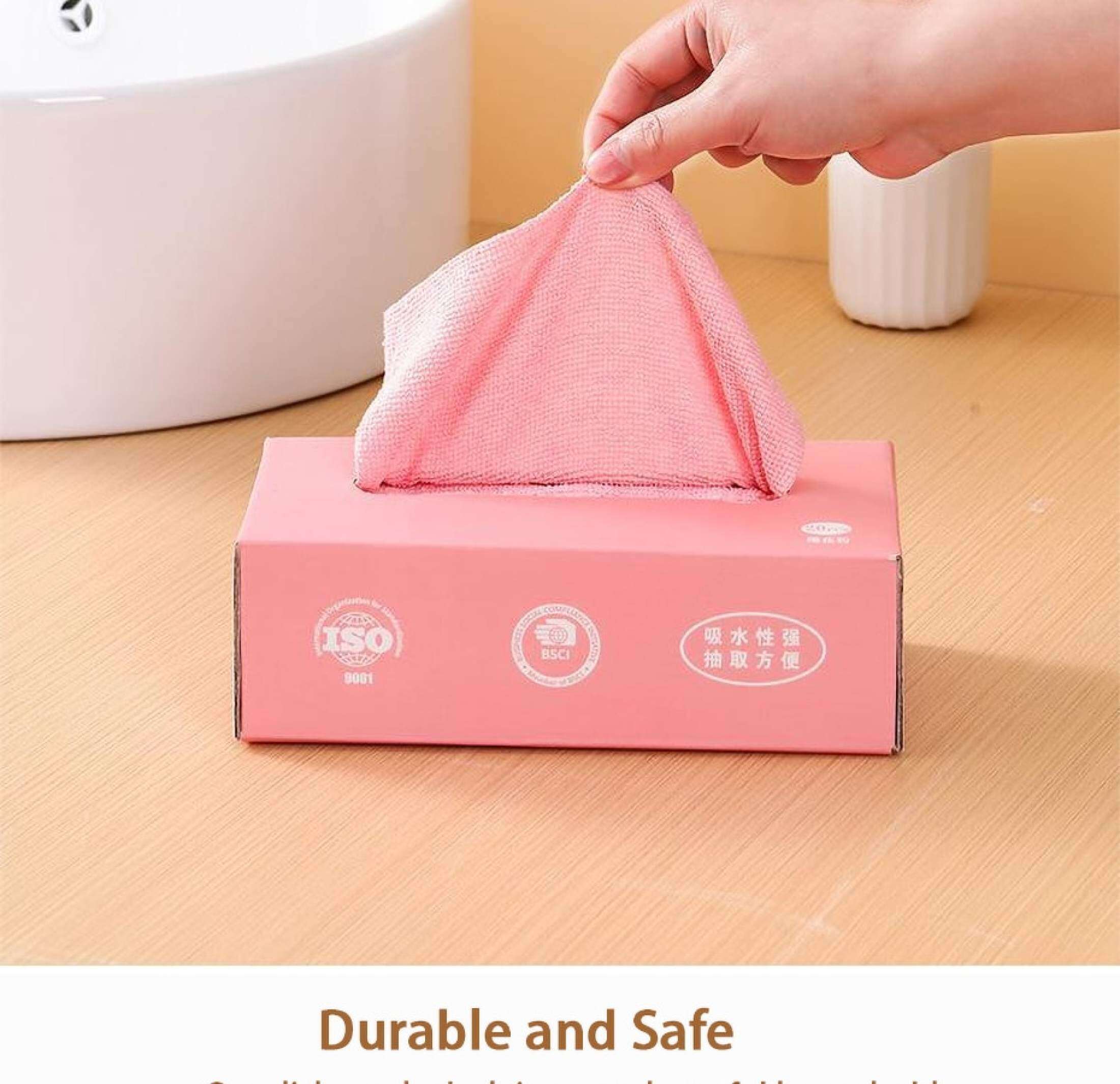20pcs/box Removable Dishcloth Reusable Absorbent Microfiber Kitchen ...