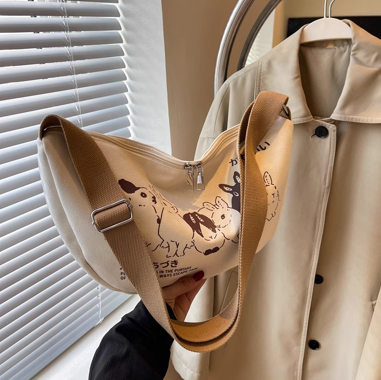 Japanese Cartoon canvas Dumpling Bag For Women large fashion cross body ...