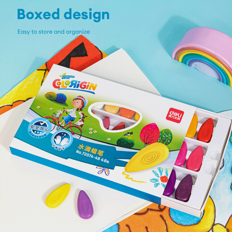 Deli 36/48 Color/Set Water drop crayons 72074 | Shopee Philippines