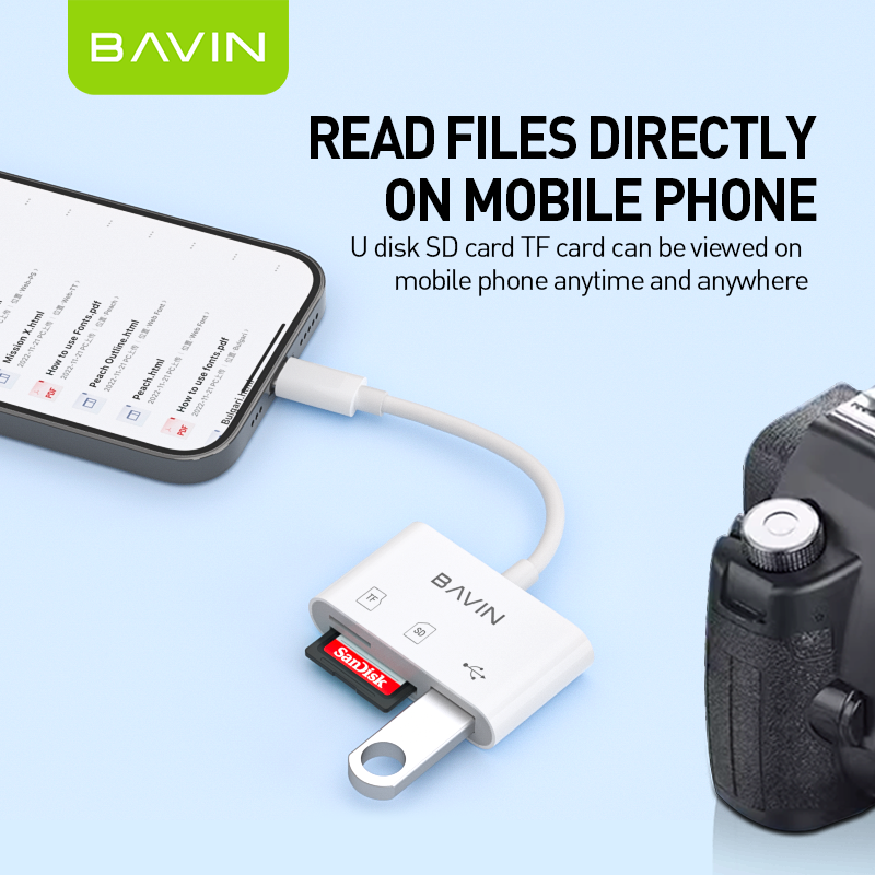 BAVIN O29 3in1 OTG CardReader Adapter Type-C To TF/SD+USB w/ 5Gbps ...