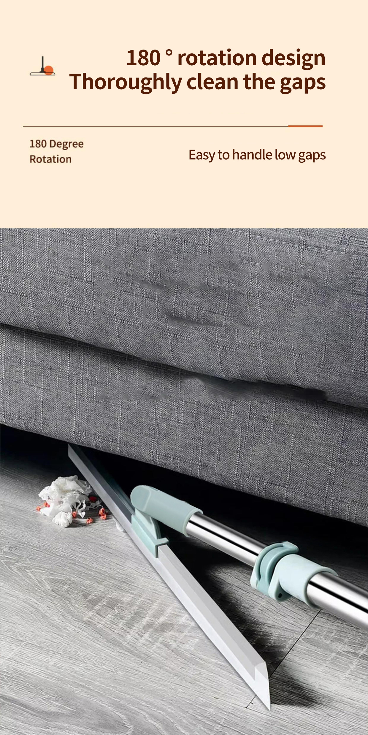 PMOP Map Floor Cleaning Silicone mop with Adjustable Long Handle Remove ...