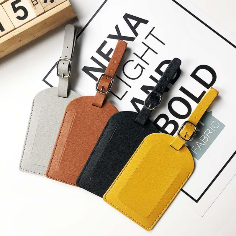 PU Leather Suitcase Tag Luggage Tag Holders Luggage Name Tag Travel Bag ...