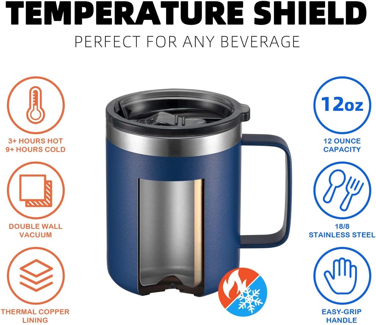 Mr Ric Camp Mug 12oz 24oz Stainless Steel Insulated Coffee Mug with ...