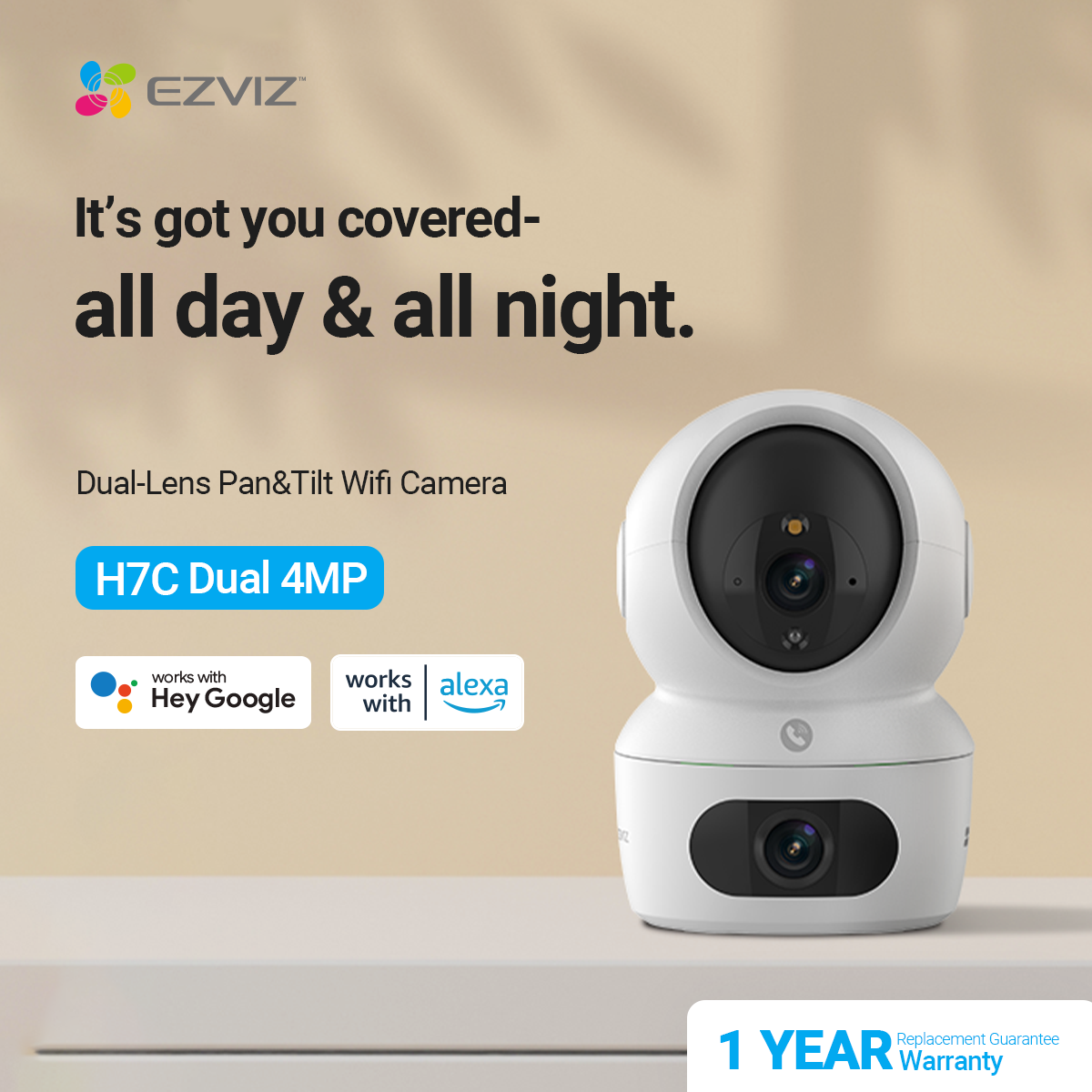 EZVIZ H7c DUAL 2K⁺ Dual Lens CCTV camera with mic and speaker Wifi ...