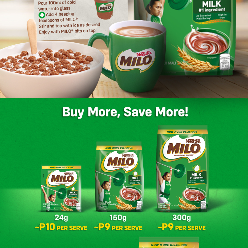 [BUY 3 GET 1] Milo Powdered Choco Malt Milk Drink 24g - Pack of 36 (Expiry: March 31, 2025 ...