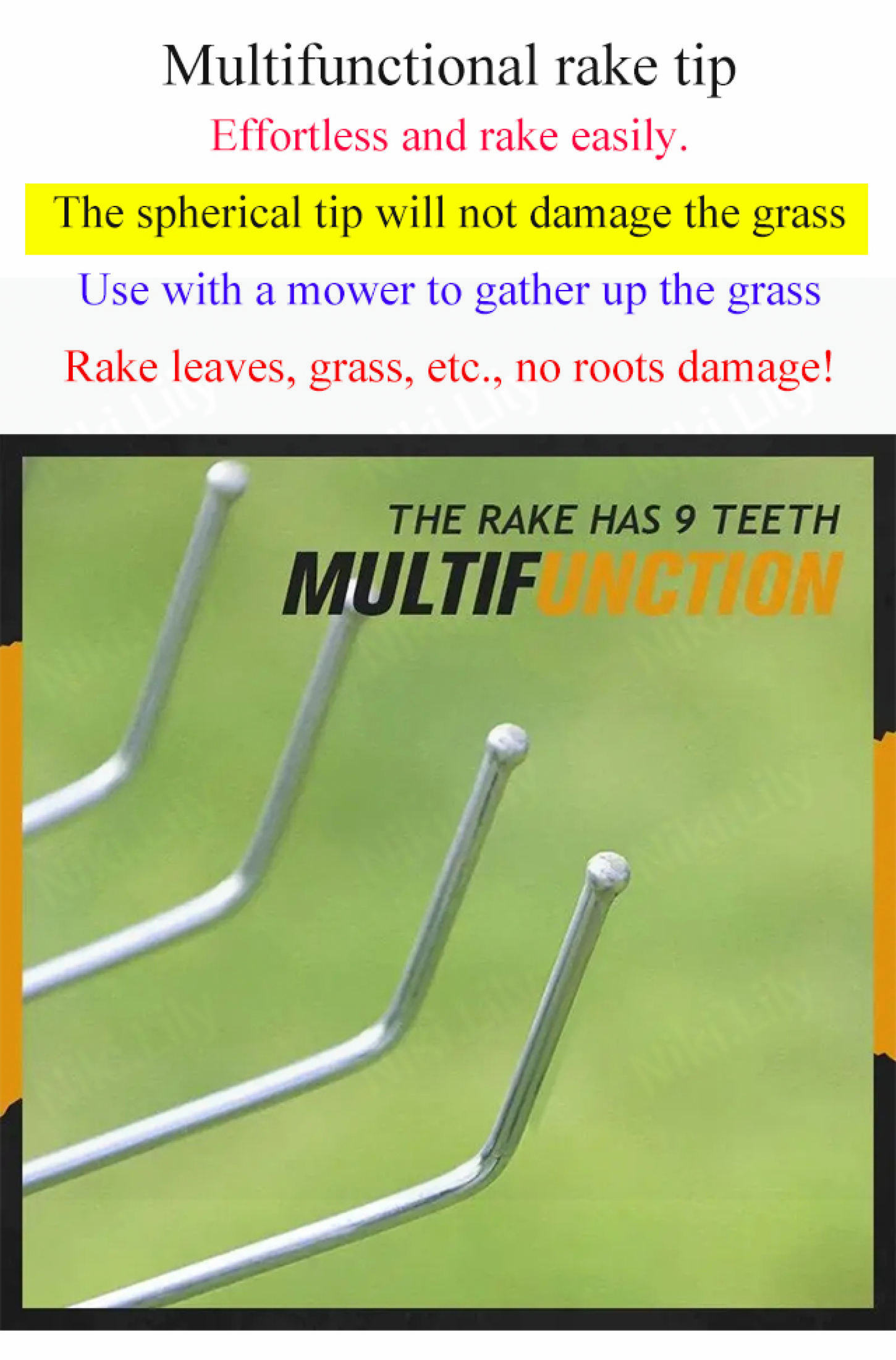 Rake for gardening Adjustable Telescopic Metal Grass rake, withered ...