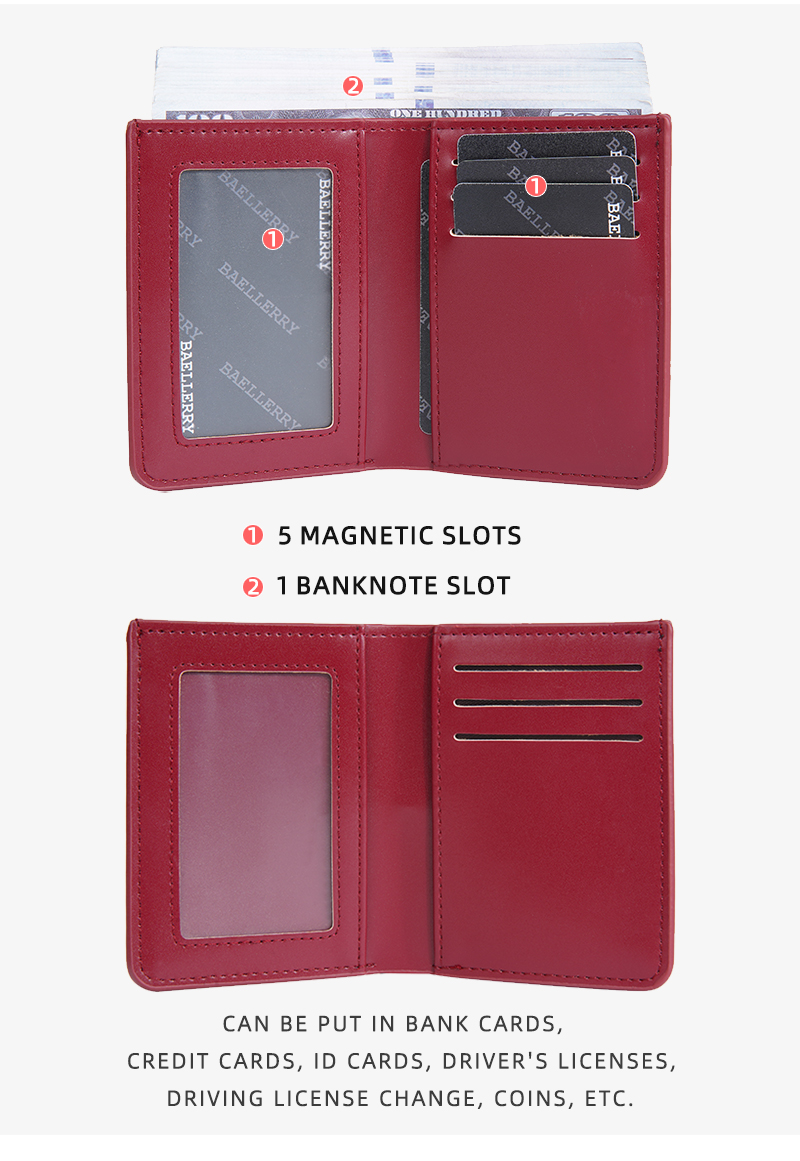 Baellerry Bi-Fold Classic Slim PU Leather Wallet For Women | Shopee ...