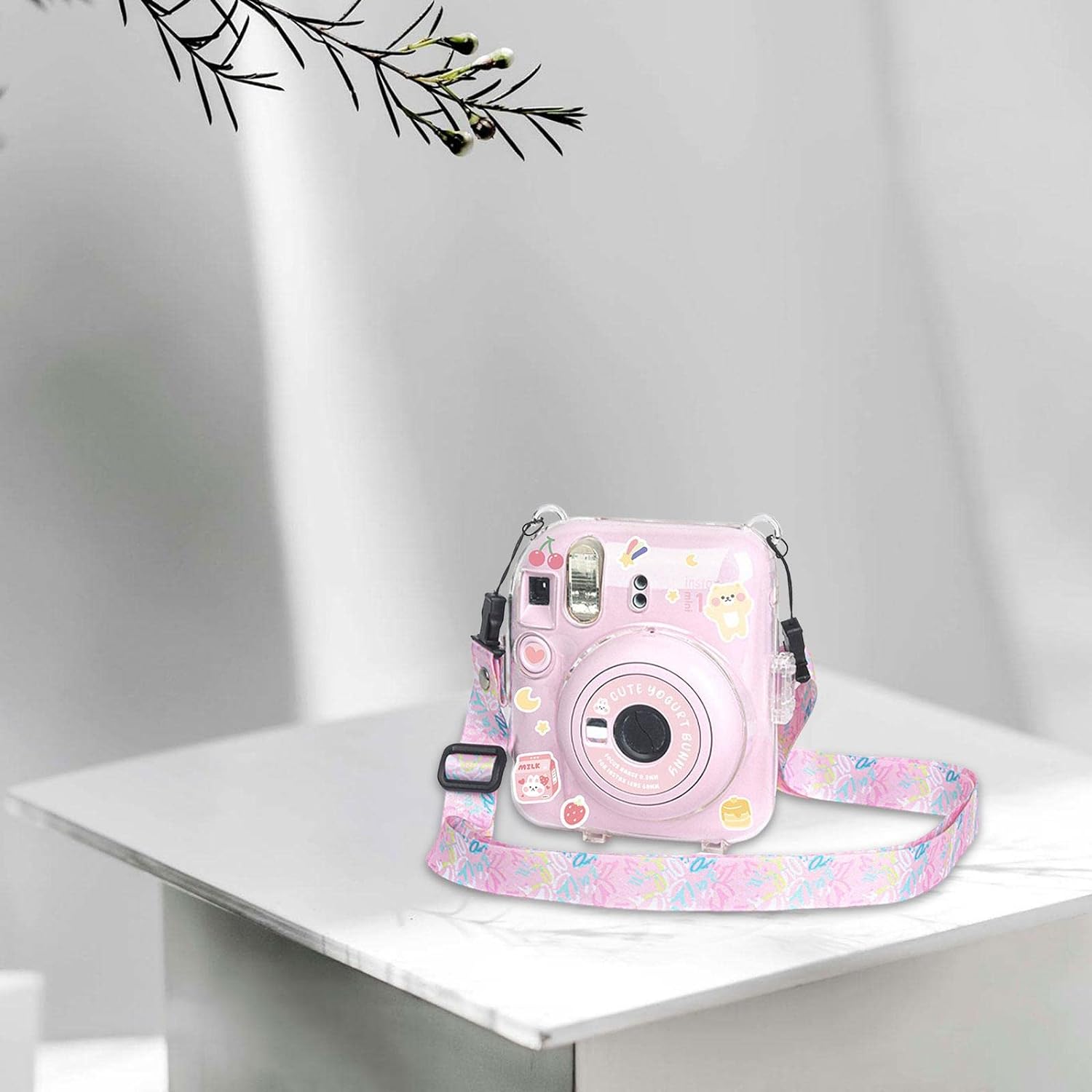 Pikxi 3-in-1 Clear Instant Camera Case for FUJIFILM Instax Mini 12 with ...
