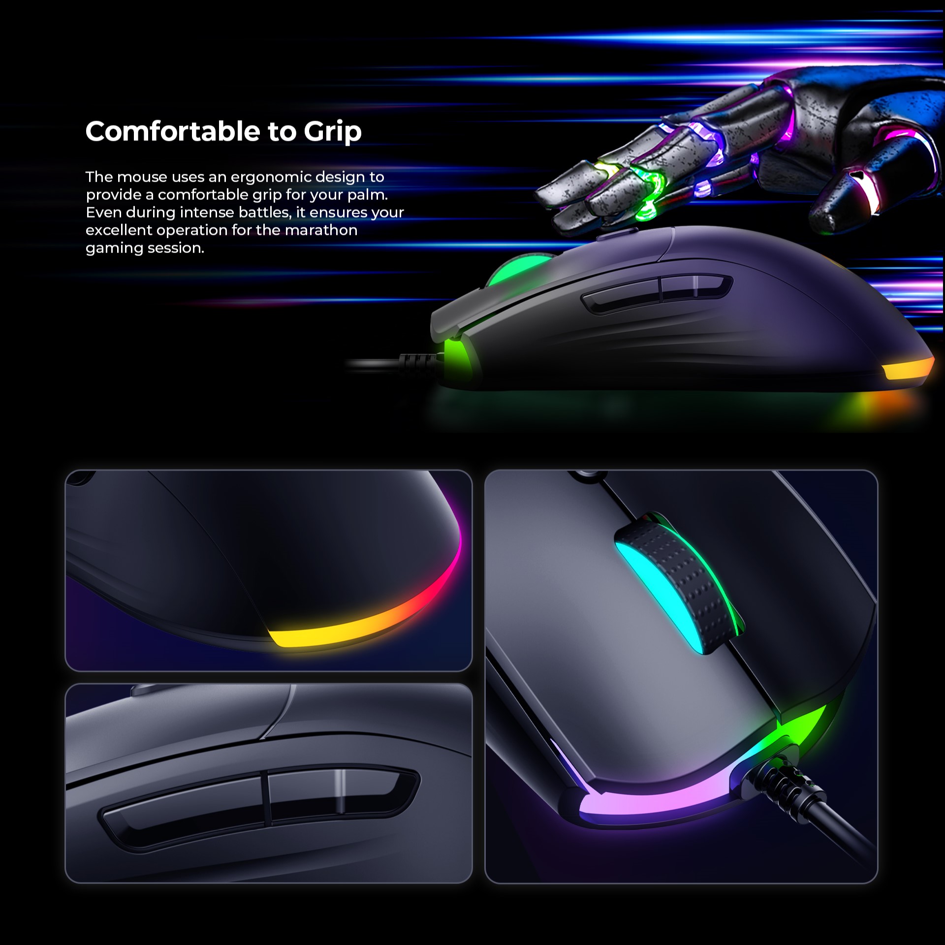 Havit Astrid MS1030 || RGB Backlit Gaming Mouse || Black | Shopee ...