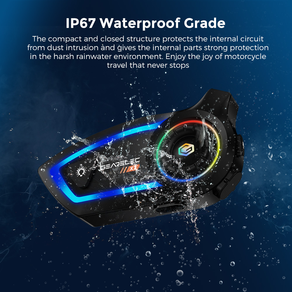 GEARELEC X2 Motorcycle Helmet Headset Auto Answer DSP/CVC Noise ...