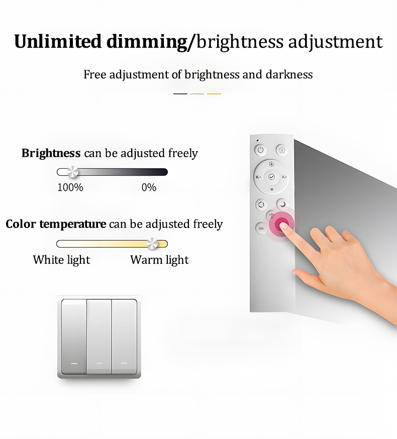 LED ceiling light wood grain ceiling lamp tri color with remote control ...