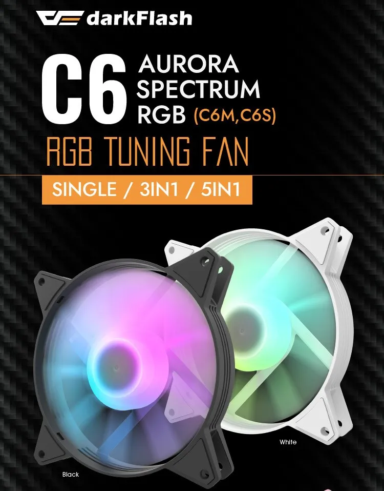 Itw | Darkflash PC Fan C6 5in1 Pink 120mm ARGB Lightning Hydraulic ...