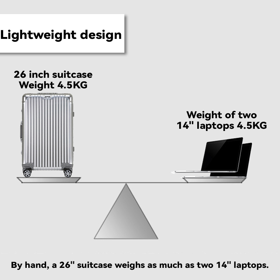 CHARLES X Aluminum frame suitcase trolley case thickened and durable ...