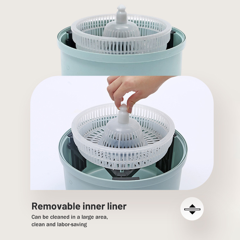 CHIT 360° Rotating Floor Mop With Bucket Hand Free Wash Flat Mop Heavy ...