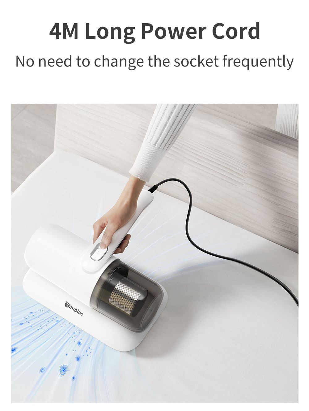 Simplus Dust Mite Vacuum Cleaner For Bed and Sofa With 3-Stage ...