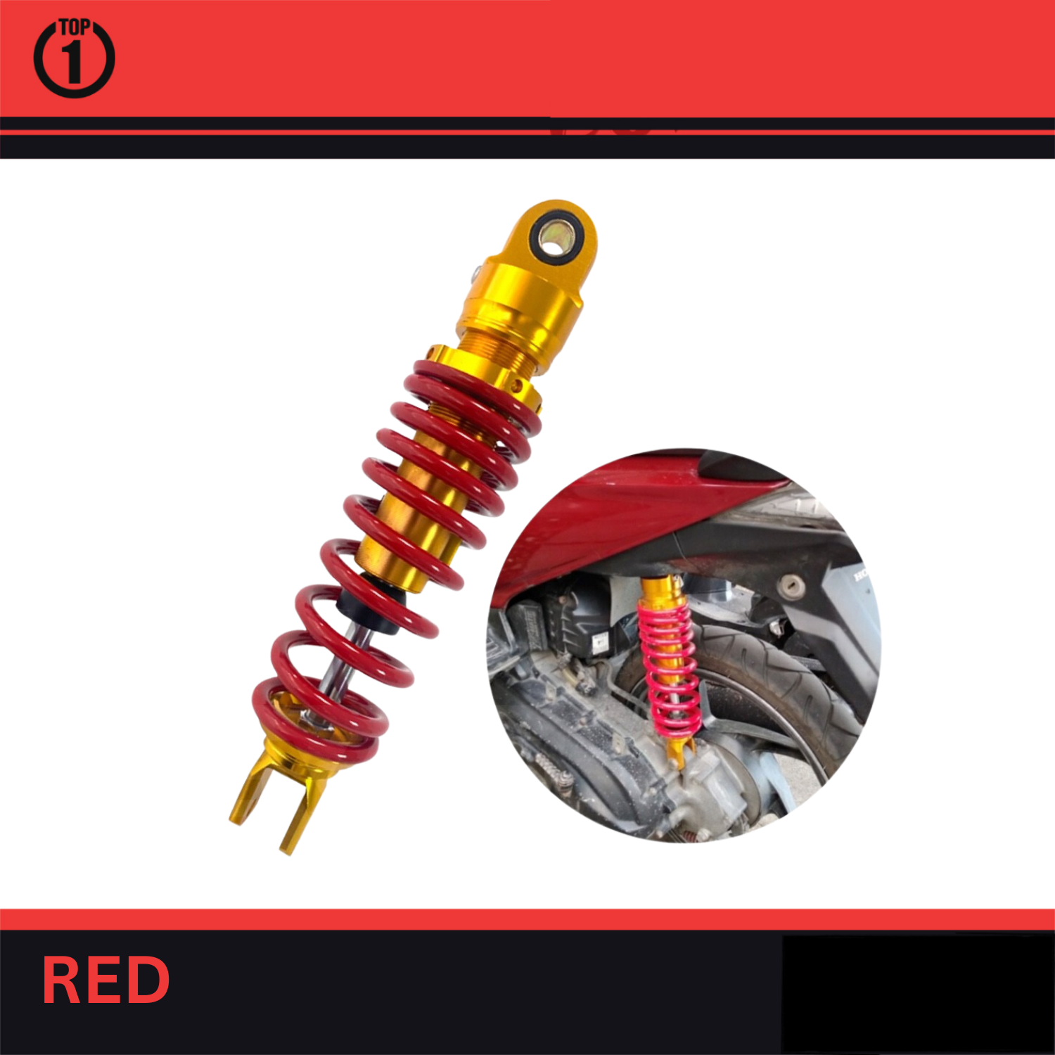 Top1 Motors Rear Mono Shock Absorber 280mm For Mio Click Beat FI ...