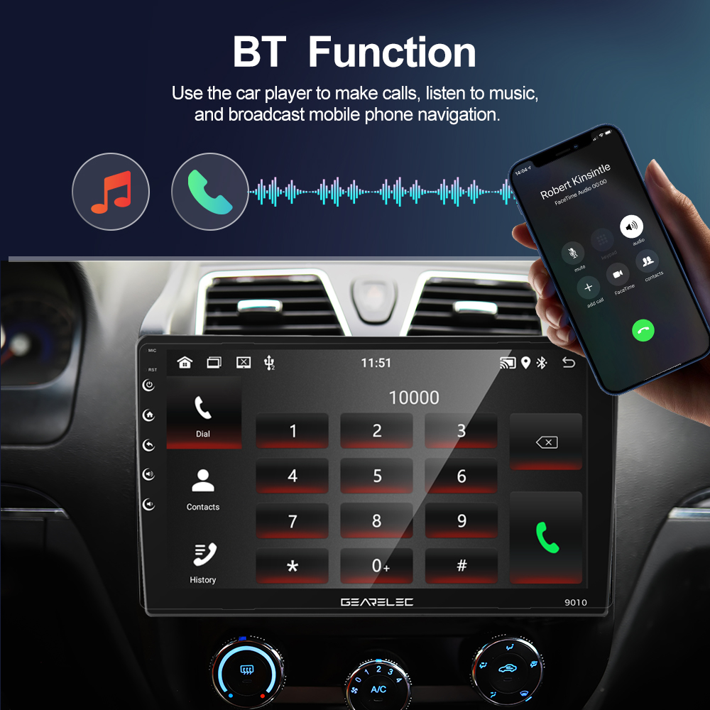 GEARELEC Android Car Stereo With Bluetooth/GPS/FM Car Touch Screen ...