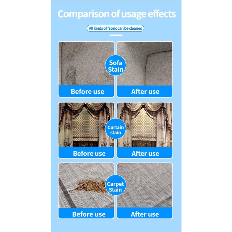 Sofa Cleaning spray sofa stain remover No Washing foam cleaner spray carpet clean Deodorizing ...