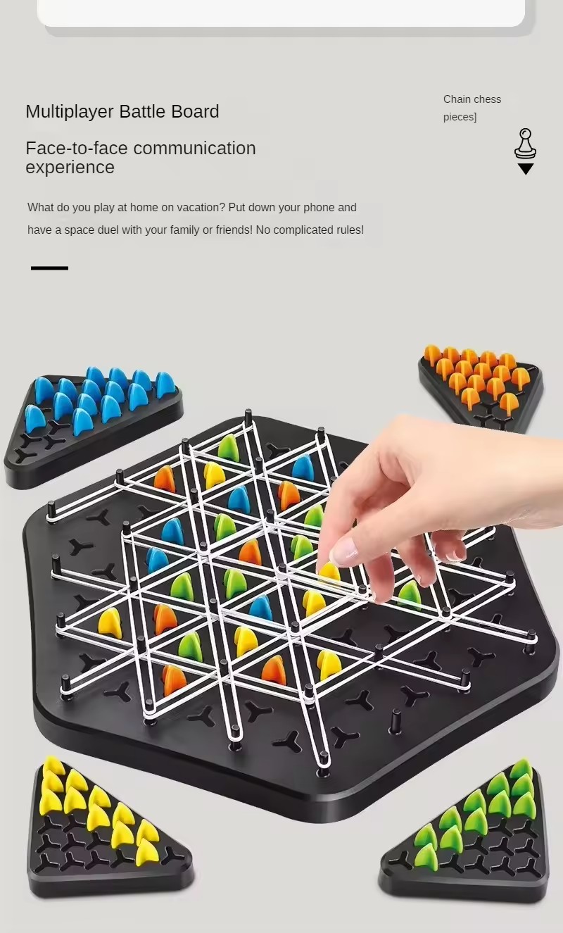 Classic Puzzle Board Game Chain Triangle Multiplayer Rubber Band Chess ...