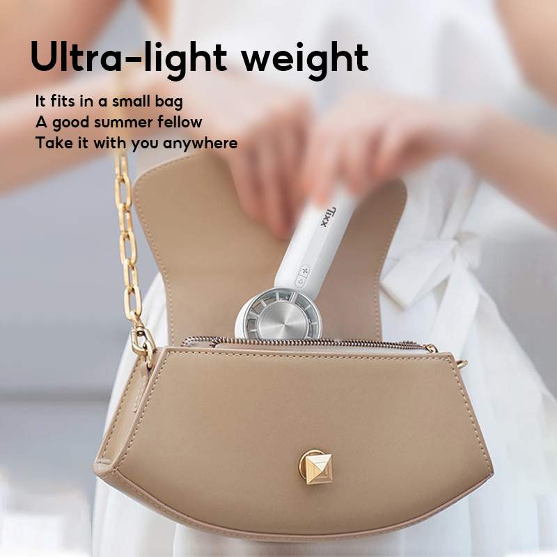 Tixx Mini Fan Rechargeable Portable with Flashlight ice Crystal ...