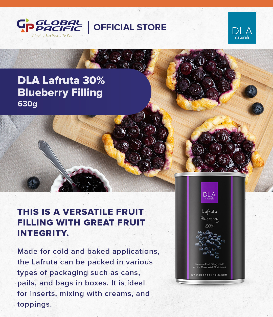 DLA Lafruta 30% Blueberry Filling 630g Set of 3 | Shopee Philippines