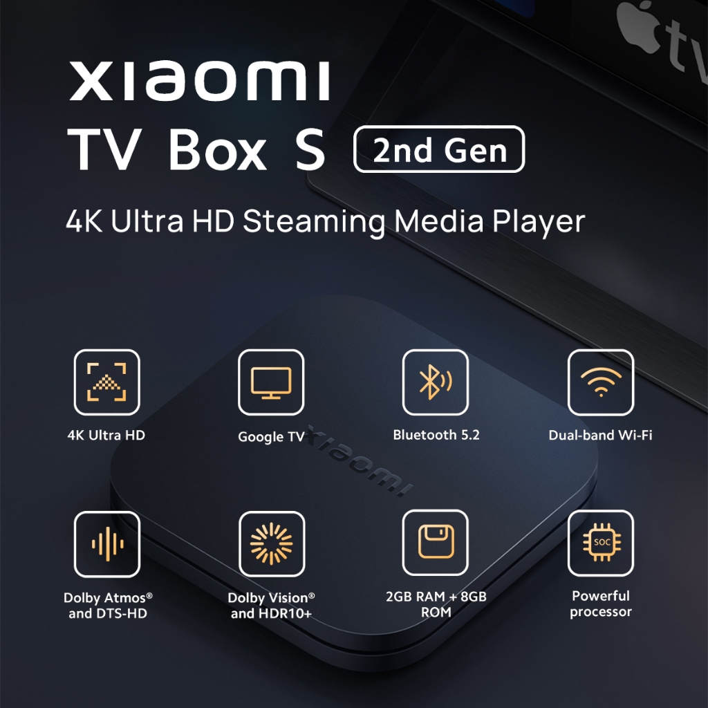 Xiaomi TV Box S (2nd Gen) 4K Dolby Vision Ultra HD Google Wi-Fi ...