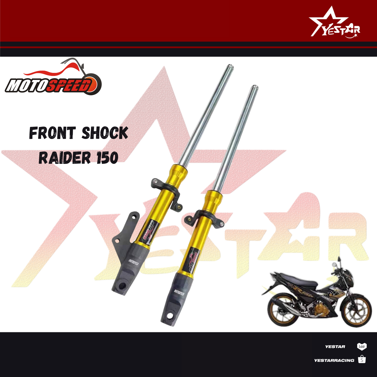 Yestar 1Pair Front Dual Shock Telescopic Absorber Suspension For Suzuki ...