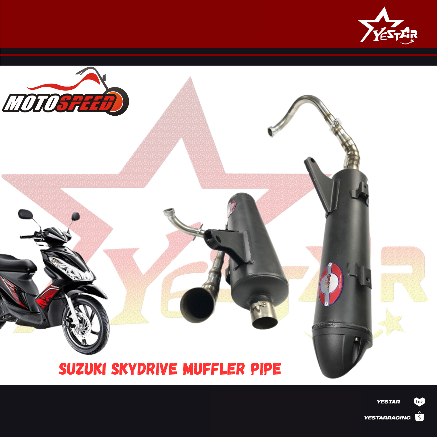 YESTAR PH Motospeed Muffler Pipe For Suzuki Skydrive Motorcycle Full ...