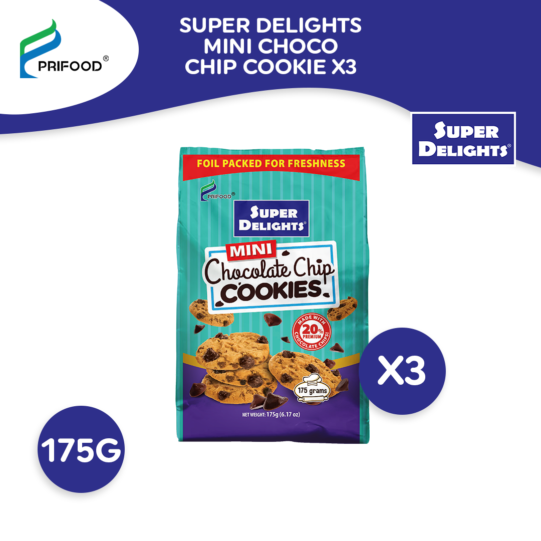 Super Delights Mini Choco Chip Cookie 175g (bundle of 3) | Shopee ...