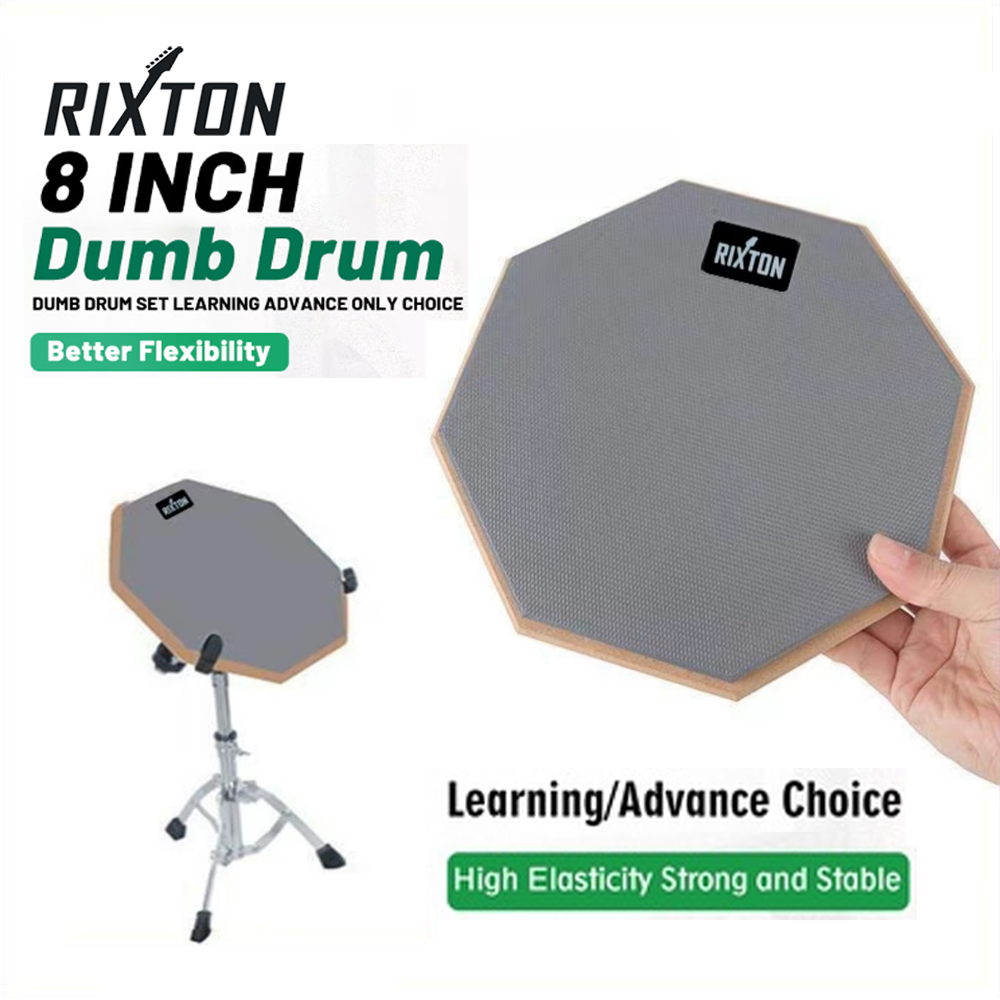 RIXTON Practice Drum Pad Training Drum for Beginners and Jazz Drums ...