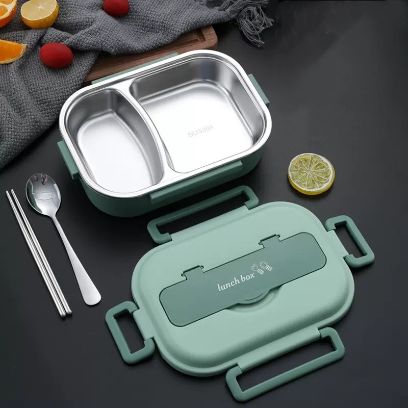2/3 Grids Lunch Box 304 Stainless Steel Insulated Lunch Box Bento Box ...