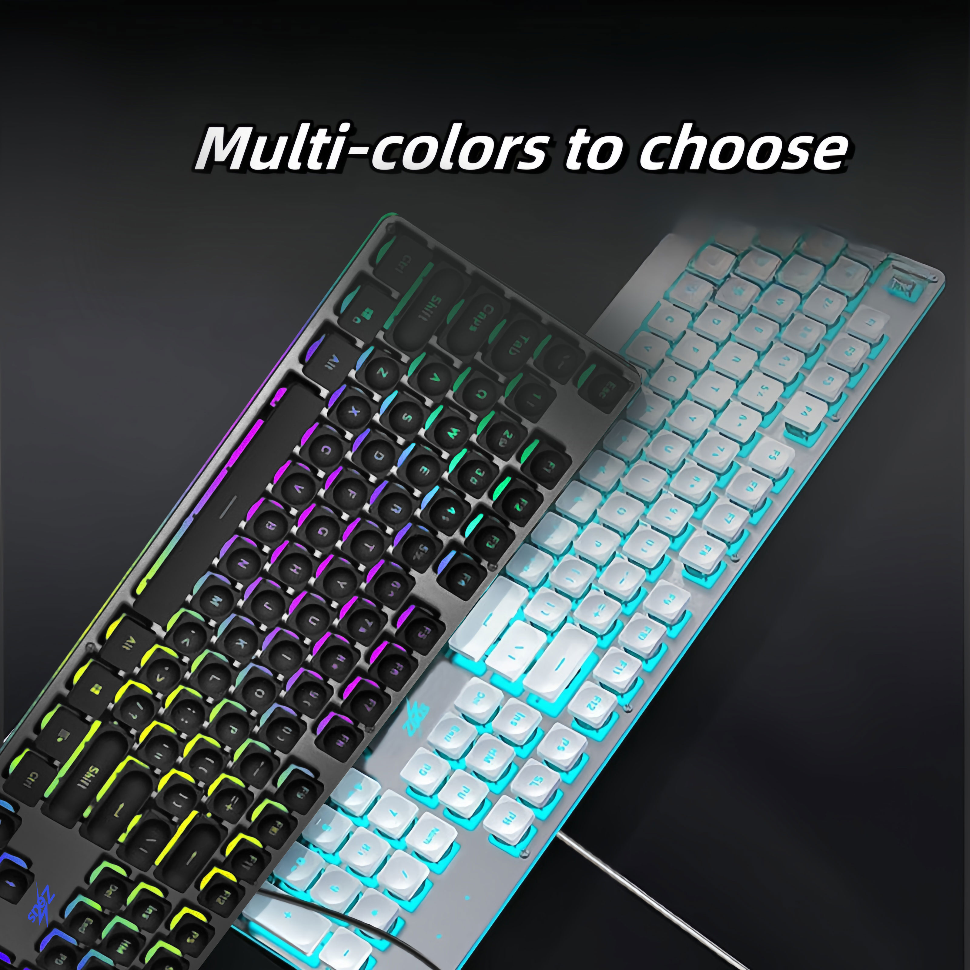 Zeus K-88 Icy Blue Back Light Wired Gaming Keyboard 104 Keys Silent ...