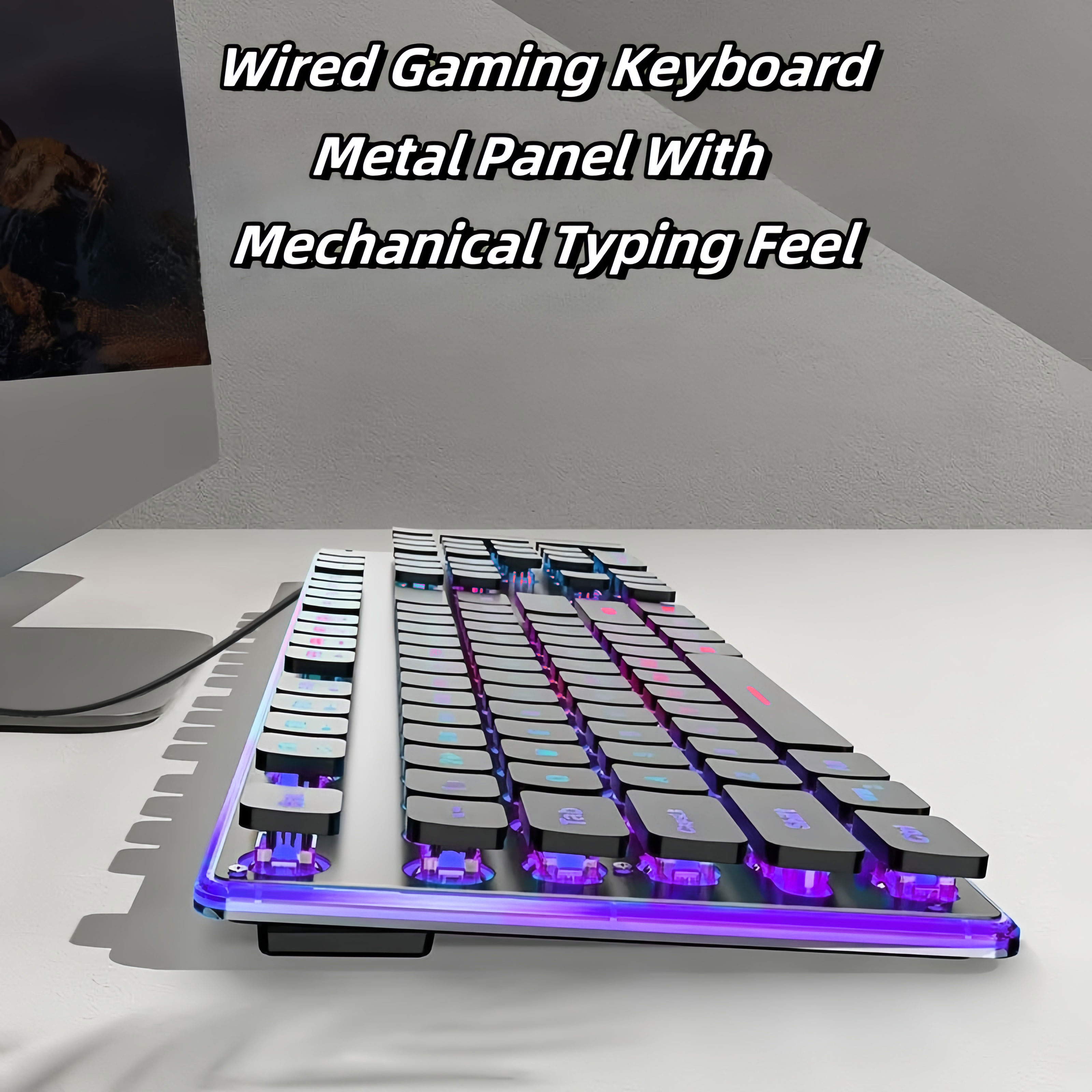 Zeus K-88 Icy Blue Back Light Wired Gaming Keyboard 104 Keys Silent ...