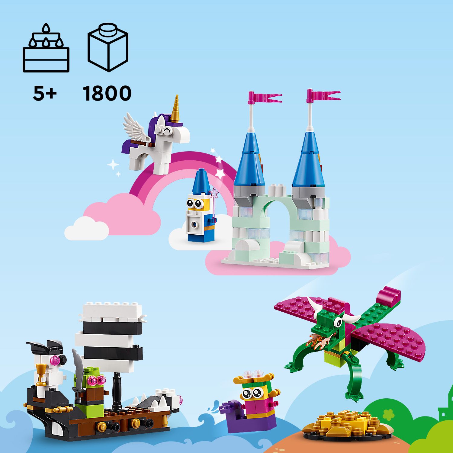 LEGO® Classic 11033 Creative Fantasy Universe, Age 5+, Building Blocks, 2023 (1800pcs) | Shopee ...