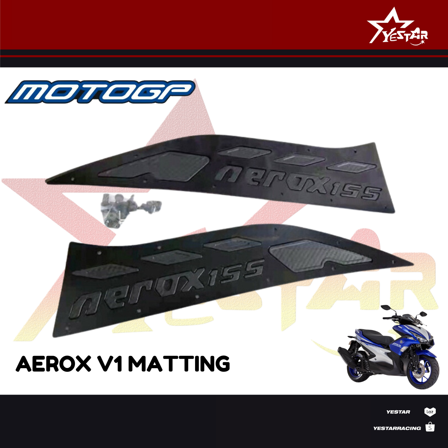 YESTAR PH 1 set Alloy Aerox 155 V1 Matting Footboard With Complete ...