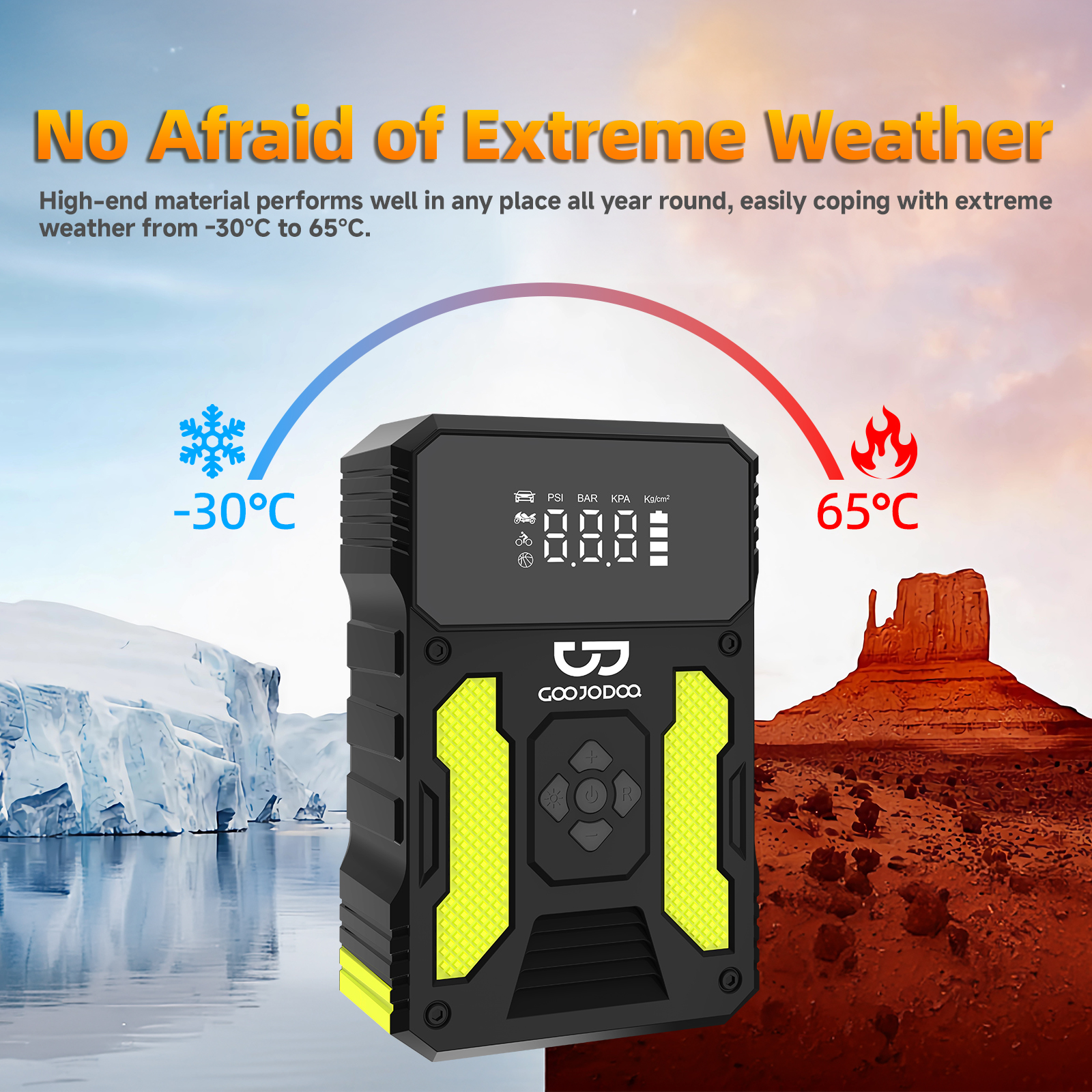 GOOJODOQ Jump Starter Powerbank Air Compressor Pump for Motorcycle Tire ...