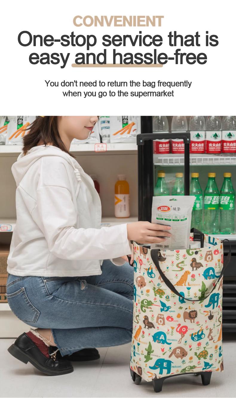 Foldable trolley bag to keep warm and fresh shopping cart large ...