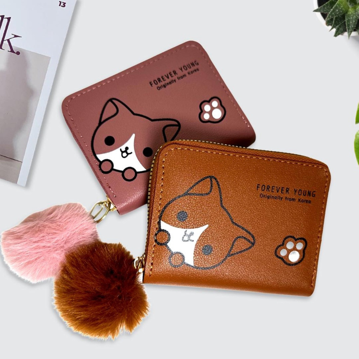 YoYo Coin Purse Puppy Cute Short Mini Wallet for Women zipper card bag ...