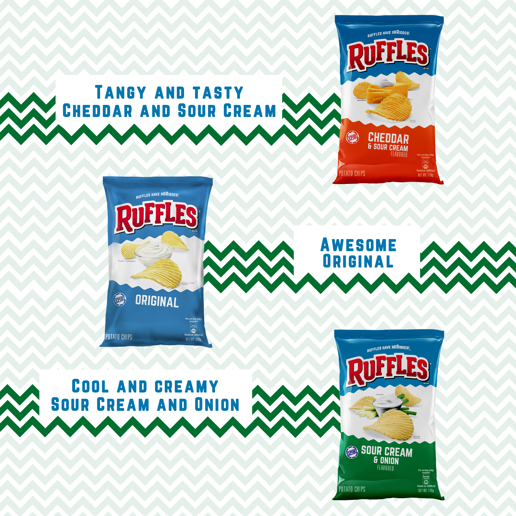 Ruffles Sour Cream & Onion Potato Chips 170g | Shopee Philippines