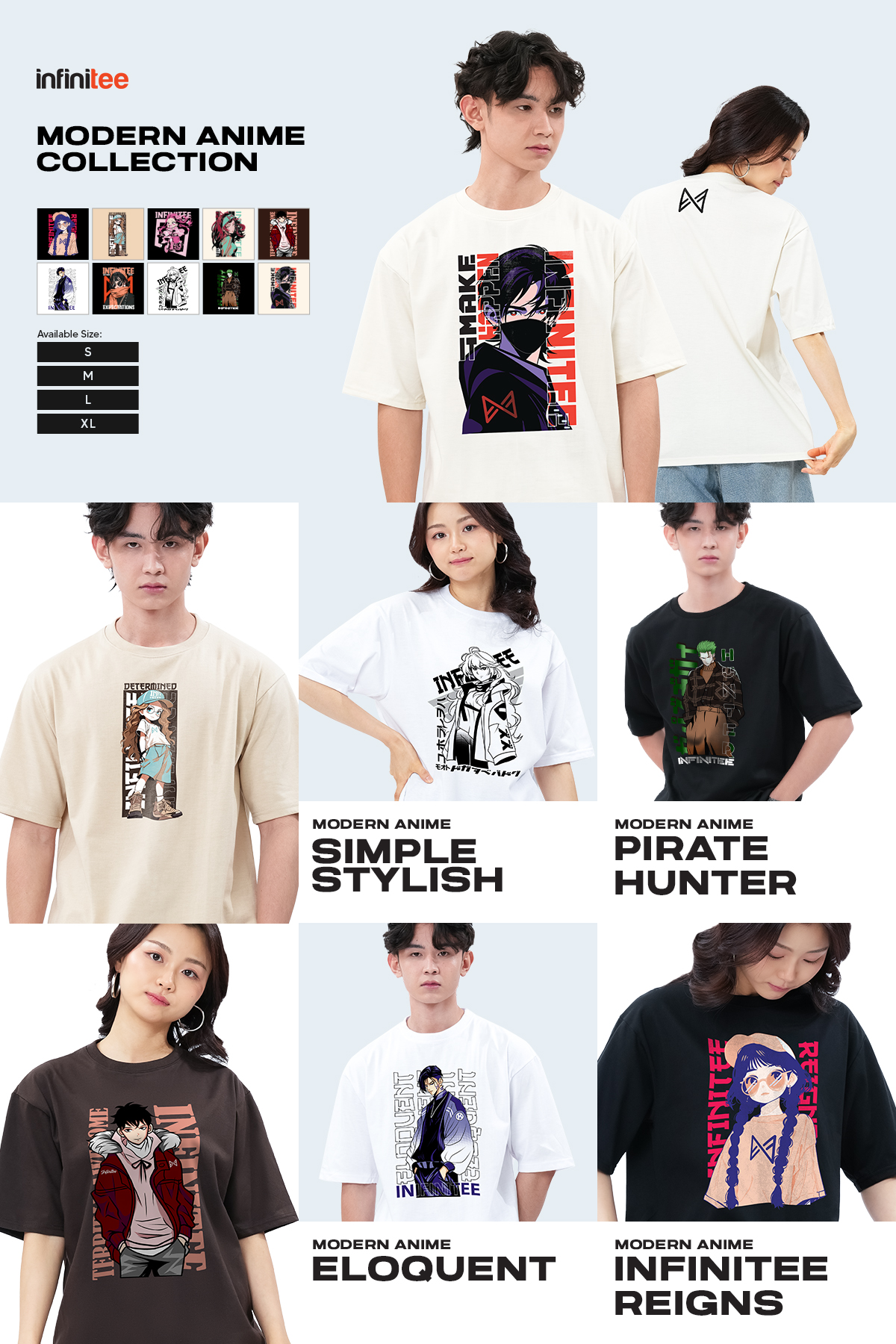 Infinitee Modern Anime Oversized T Shirt For Men Women Oversize Loose ...