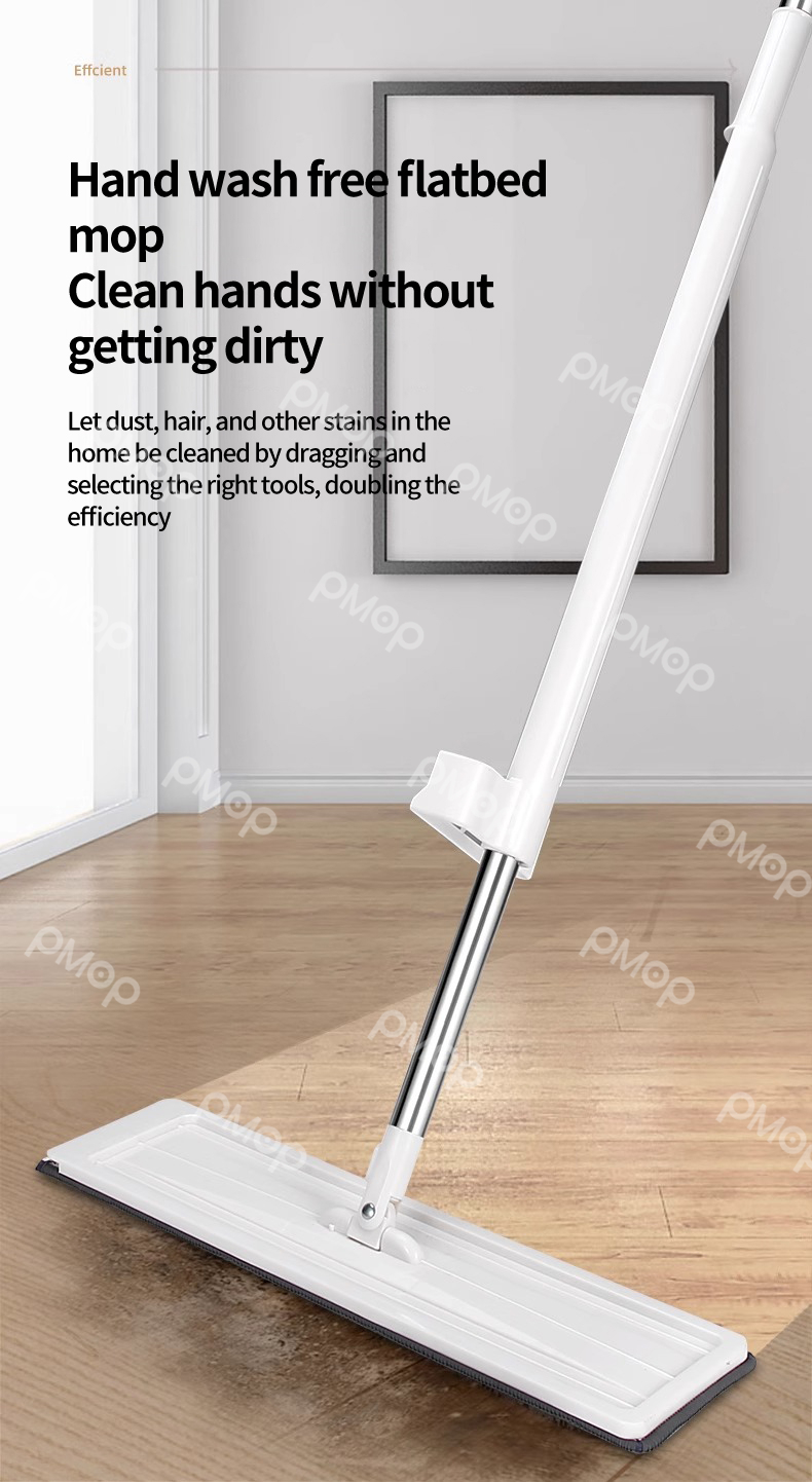 PMOP Flat Mop 360 Rotation Floor Cleaning Mop Microfiber Automatic Dehydration Mop With Squeezer ...