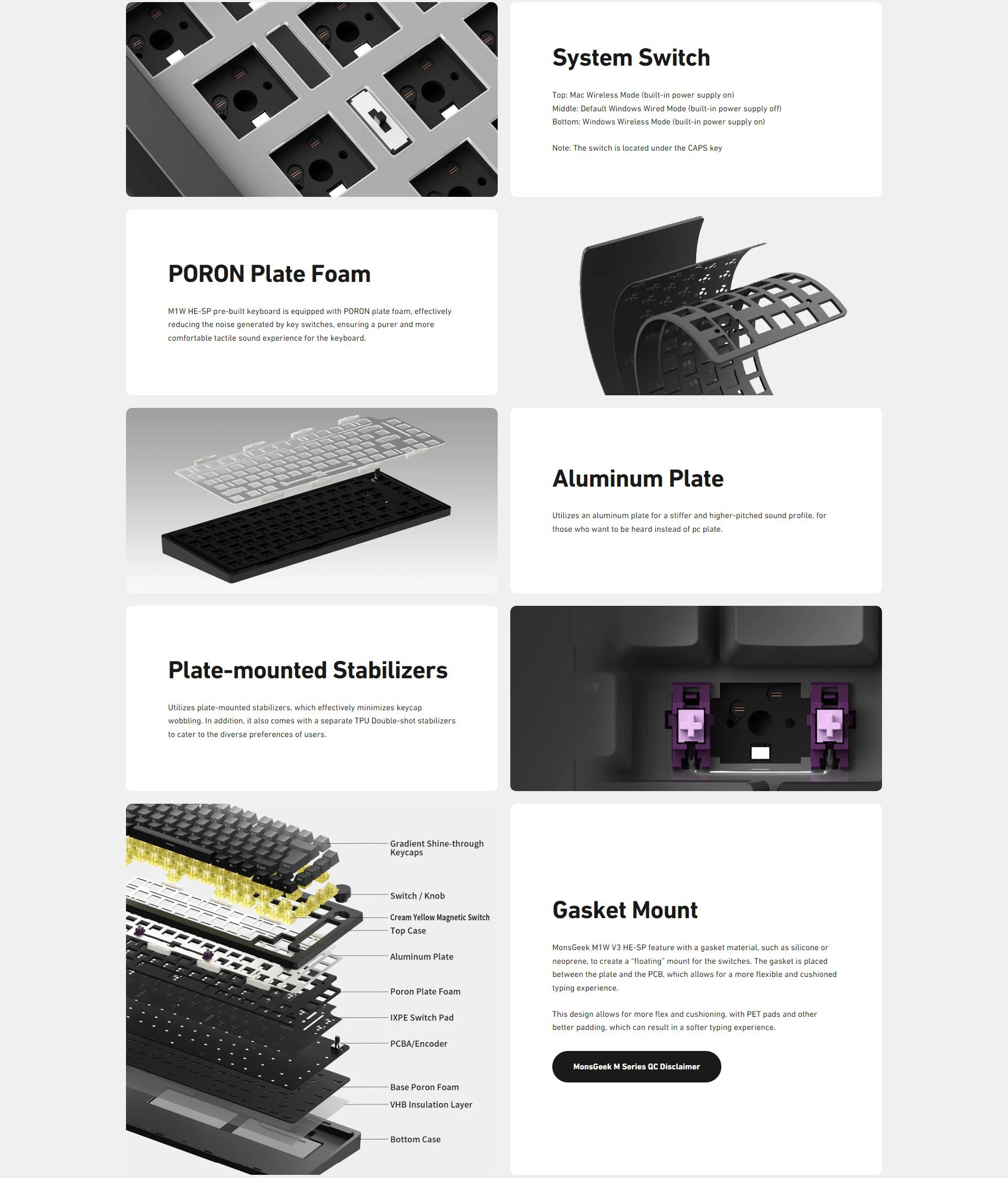 Monsgeek M1W V3 HE-SP Aluminum Case Multi-Mode RGB Mechanical Keyboard ...