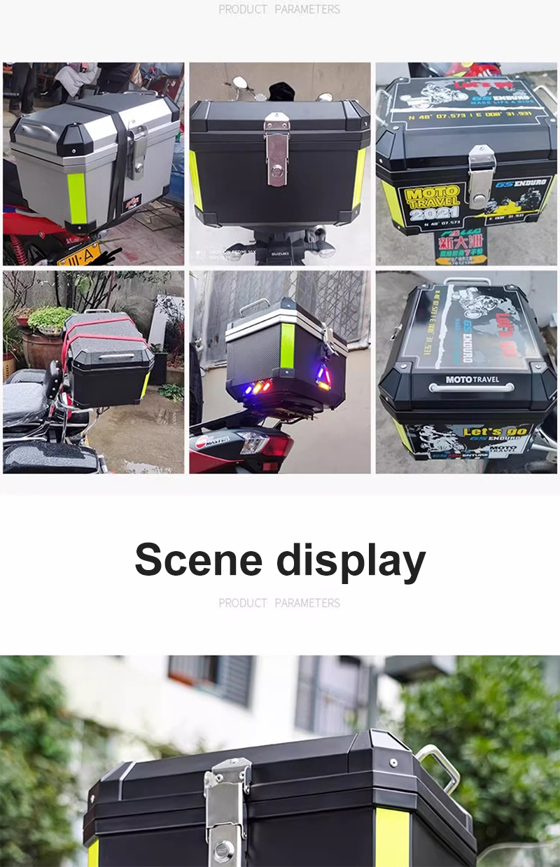 Oimiu Extra Large Top Motorcycle Box 36/45L Hard Plastic Top Box ...