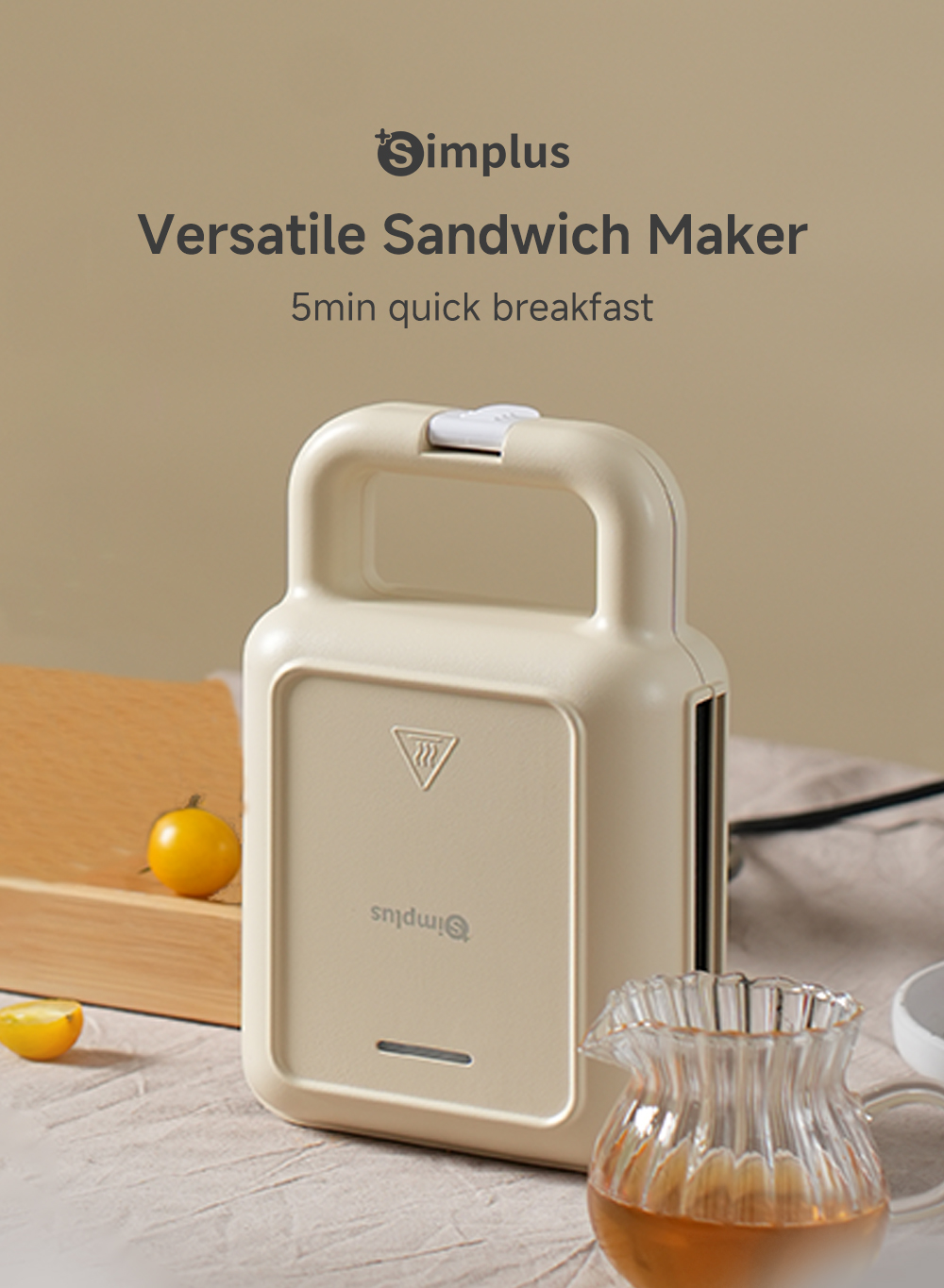 INSSA x Simplus Sandwich Maker Toaster Breakfast Maker MultiFunctional Machine Non-Stick ...