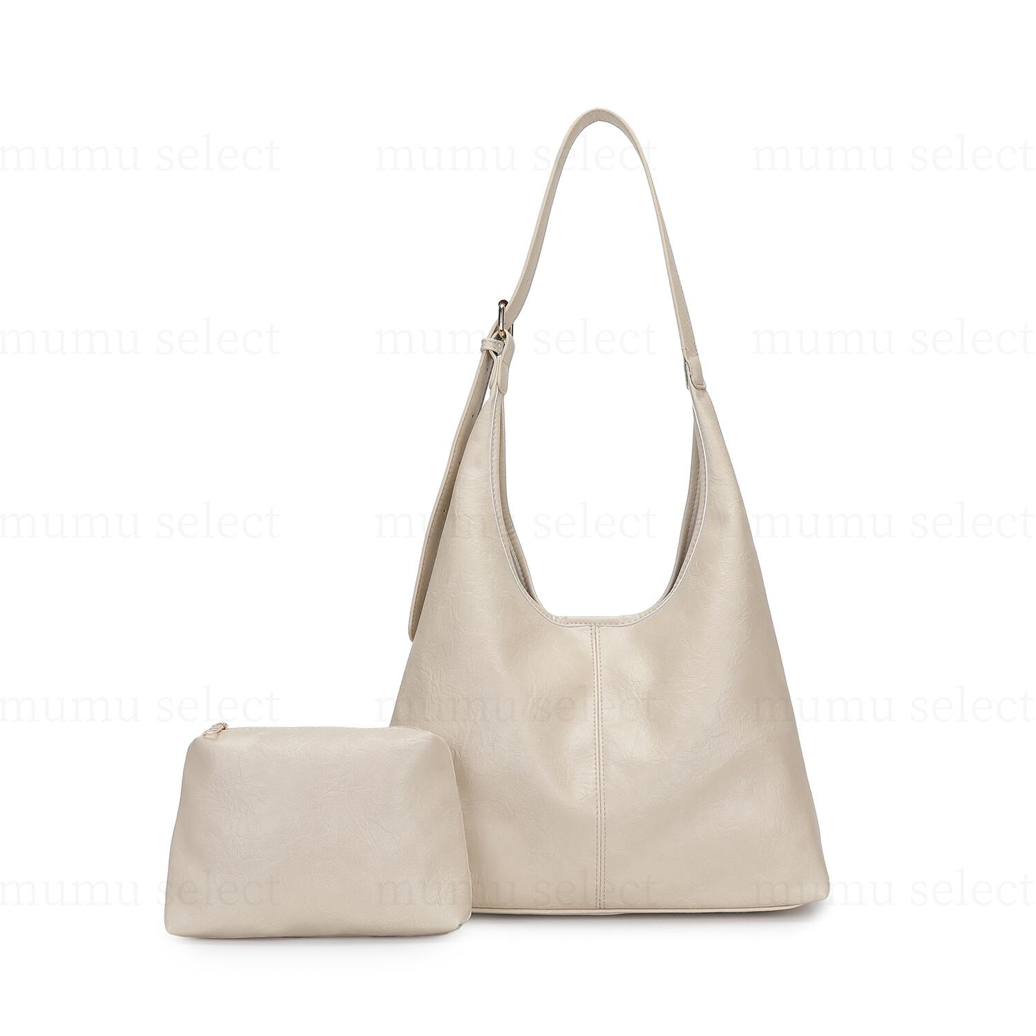 【High-End Mumu】M333 2in1 Retro Soft Leather Women Shoulder Bag Large ...