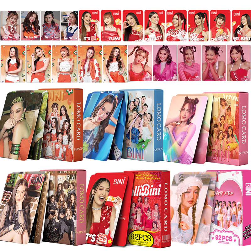 50/55pcs/box Laser Cards BINI CHERRY ON TOP lomo cards Bini Photocards ...