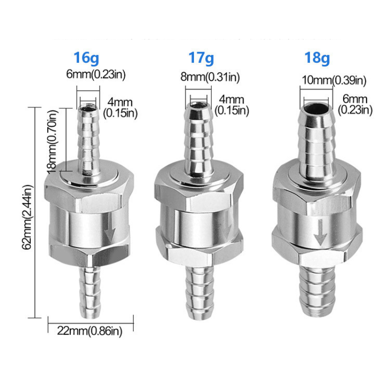 6/8/10mm Aluminum One Way Check Valve for Car Vacuum Hose Water Pump ...