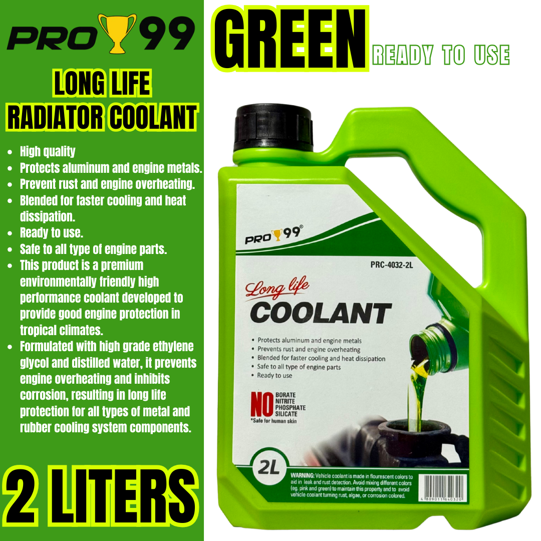 PRO99 Green Long Life Radiator Coolant 2 Liters Ready to Use High ...