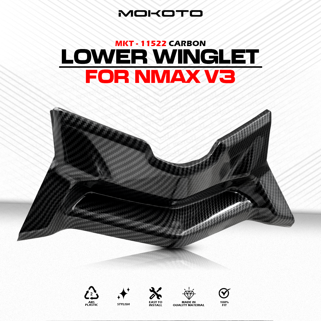 MOKOTO NMAX V3 / TURBO FRONT LOWER COVER WINGLET CARBON FRONT HEADLIGHT ...