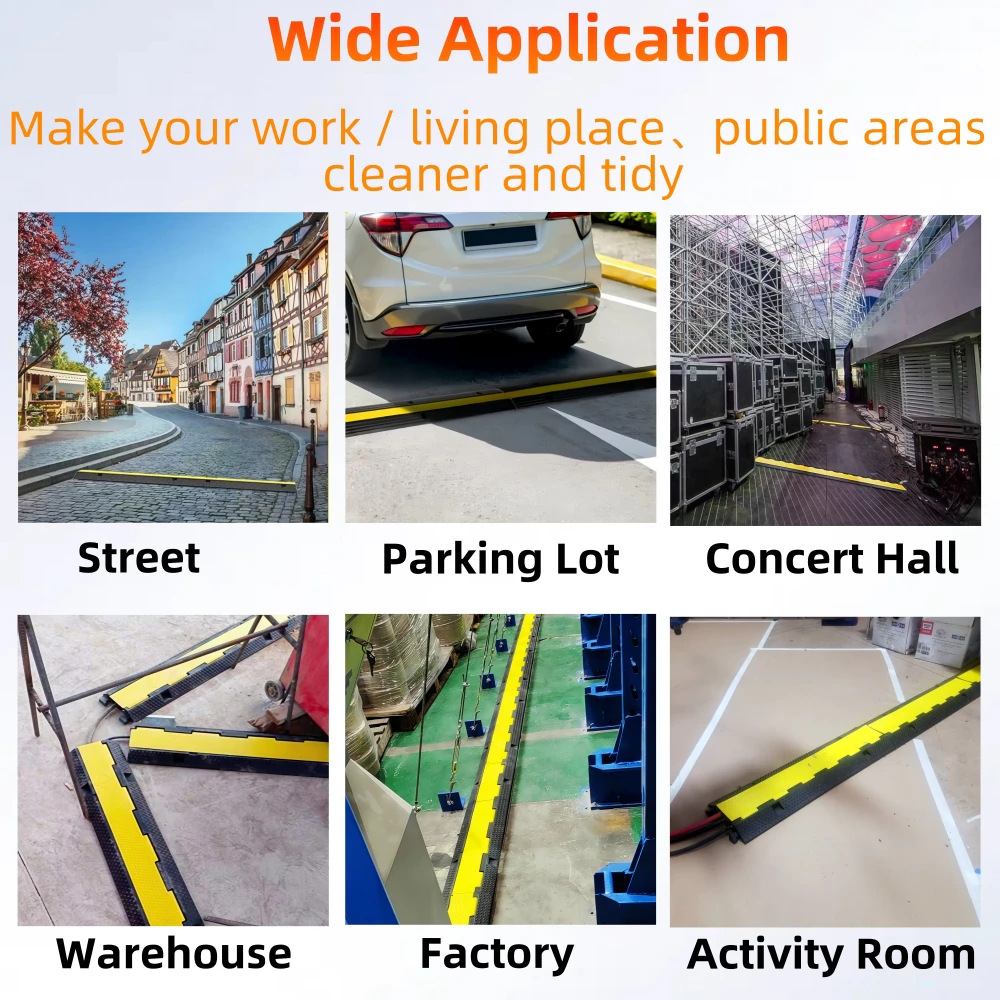 Yellow/Black Rubber Humps Speed Bump Car Cable Protector Wire Floor ...